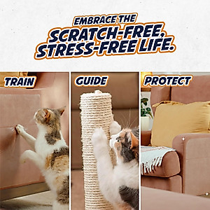 Panther Armor 20-Pack Anti Scratch Furniture Protectors - Deterrent & Cat Training Tape - Double Sided Sticky Tapes - Claw Proof Couch Protectors