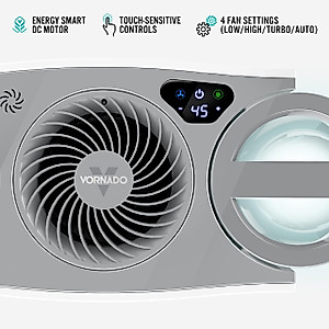 Vornado EVDC500 Energy Smart Evaporative Humidifier with Automatic Shut-off, 2 Gallon Capacity, LED Display