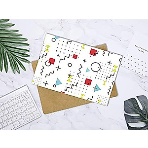 36 Pack All Occasion Assorted Blank Greeting Cards - 80's Retro Rainbow Designs - Blank Greeting Cards with Envelopes Included 4 x 6 Inches Thank You Cards, Birthday Cards, Graduations,Congratulations