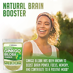 XPRS Nutra Organic Ginkgo Biloba Powder - Gingko Biloba Supplements for Cognition - Vegan Friendly Ginkoba Biloba Organic - Immunity Boosting Ginkgo Biloba Powder (8 oz)