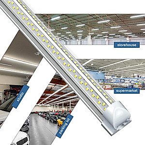 Giwsge 8ft LED Shop Light Fixture - 100W 15000LM 5000K 12 Pack, 8 Foot LED Lights, V Shape LED Strip Lights, 96" T8 LED Tube Light for Garage, Linkable with Plug