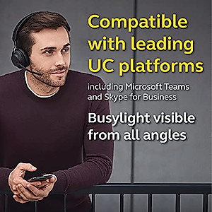 Jabra Evolve2 65 UC Wireless Headset with Link380a, Mono, Black – Wireless Bluetooth Headset for Calls and Music, 37 Hours of Battery Life, Passive Noise Cancelling Headphones