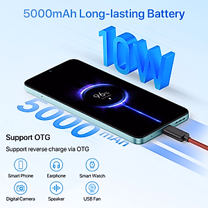 UMIDIGI Unlocked Cell Phone, G5 Android 13 Smartphones, 5000mAh 8+128GB/TF 1TB Expand, Ultra-Slim 6.6" Screen Unlocked Phones, 50MP AI Camera Fingerprint/Face Unlocked 4G Dual SIM Mobile Phones