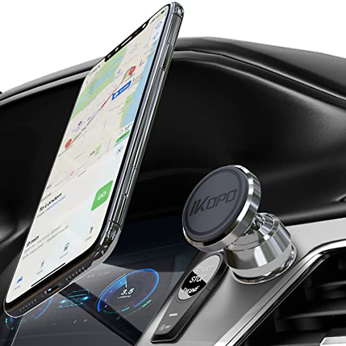 IKOPO [2 Pack] 【Metal】 Magnetic Phone Holder for Car Dashboard, Universal Cell Phone Mount for Car with Strong Magnet