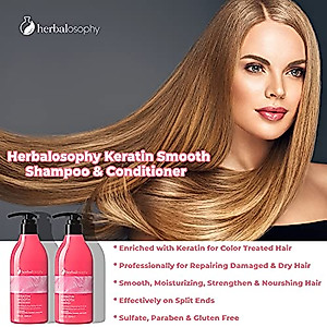 16.9 Fl Oz Keratin Conditioner, Nourishing & Moisturizing Formula for Damaged and Dry Hair, Extra Strength Hydrate & Repair for Color Treated Hair, Anti Frizz, Free of Sulfate, Parabens and Gluten