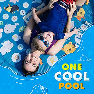 SplashEZ 3-in-1 Splash Pad, Sprinkler for Kids & Baby Pool for Learning – Toddler Sprinkler Pool, 60’’ Outside Water Toys – “from A to Z” Outdoor Play Mat for Babies & Toddlers