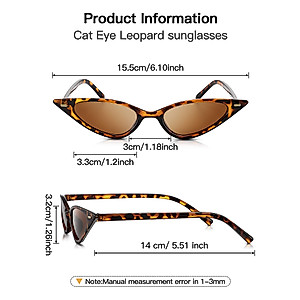 Frienda Vintage Cat Eye Leopard Sunglasses Retro Cat Eye Sunglasses for Women Men Classic Retro Designer Style Leopard (Brown) (Brown)