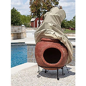 Sturdy Covers Chiminea Defender - Durable, Weather-Proof Chiminea Fire Pit Cover (Tan)