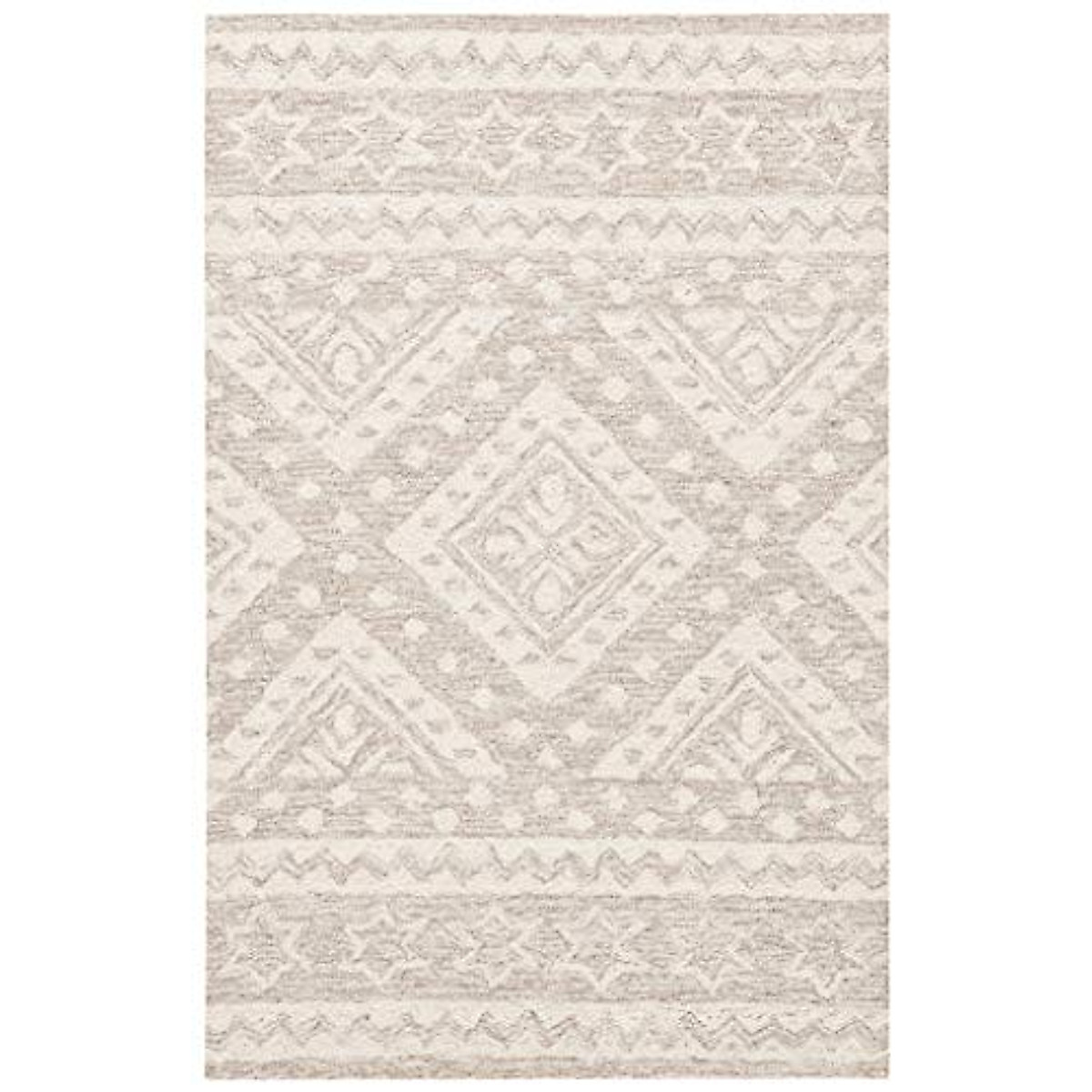Safavieh Micro-Loop Collection 2'6" x 4' Beige/Ivory MLP501B Handmade Moroccan Boho Tribal Premium Wool Accent Rug