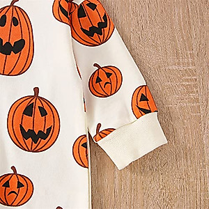 Toddler Kids Baby Girl Boy Halloween Outfit Pumpkin Sweatshirt Oversized Onesie Romper Sweater Matching Clothes (Sweatshirt Pumpkin,2-3T)