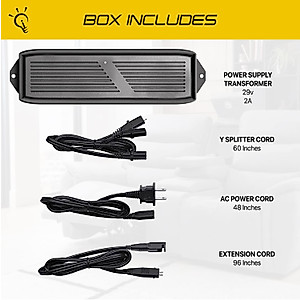 IdeaEuropa Dual Motor Power Supply Transformer Kit for Power Recliner, Sofa, Sectional or Loveseat. 29V 2A AC Power Cord Cable, Extension and Y Splitter Cable