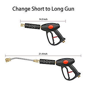 Sooprinse High Pressure Washer Gun 4000 PSI Set, Garden Hose Inlet Filter for High Pressure Washer, Sediment Filter Attachment