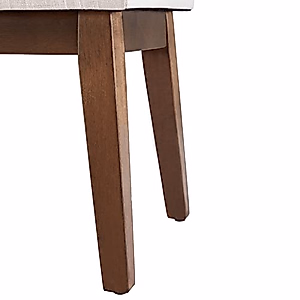 HUIMO Button-Tufted Bench for End of Bed, Entryway Bench with Upholstered Linen Fabric, Ottoman Bench for Living Room,Dining Bench for Kitchen(Beige)