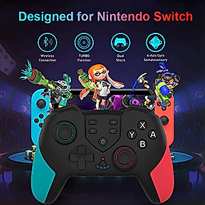 Thunder Tech Pro wireless controlle 2 Rechargeable version 2, high consoles and PC compatibility, blue blue black, with bows, light indicator, gyroscopic sensor, vibration
