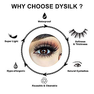 DYSILK Lashes Natural Look - 5 Pairs 6D Lashes Faux Mink Eyelashes