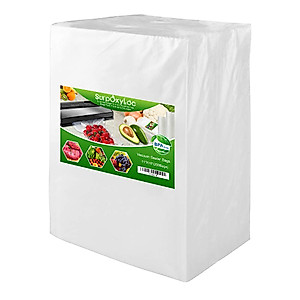 SurpOxyLoc 200 Gallon Size11"x16" Vacuum Freezer Sealer Bags for Food,BPA Free, Heavy Duty Commercial Grade,Sous Vide Vaccume Safe,Universal Design Pre-Cut Bag and Work with Any Types Vacuum Sealer