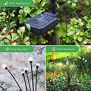 undreem Solar Garden Lights Outdoor,Upgraded Solar Firefly Lights 4 Pack Waterproof Bright Warm White Pathway Decorative for Yard Patio Landscape Driveway Decor