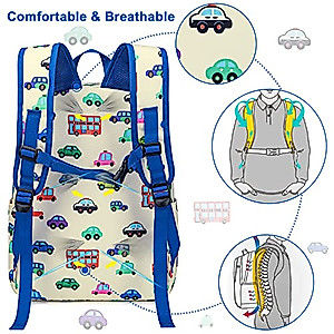 CAMTOP Preschool Backpack for Kids Boys Girls Toddler Backpack Kindergarten School Bookbags(Age 3-8 Year,Car)