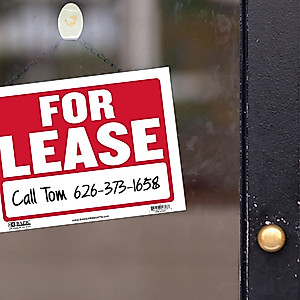 BAZIC For Lease Sign 12"x16", For Rent Rental House Home Apartment Car Auto Store Shops Business Waterproof Indoor Signage, 360-Packs