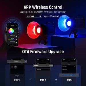 NEEWER CB60 RGB 70W LED Video Light with App Control, Bowens Mount COB Full Color Continuous Output Lighting 18000Lux/1m CCT 2700K-6500K CRI97+ 17 Scenes for Photography/Studio Video Recording (Navy)