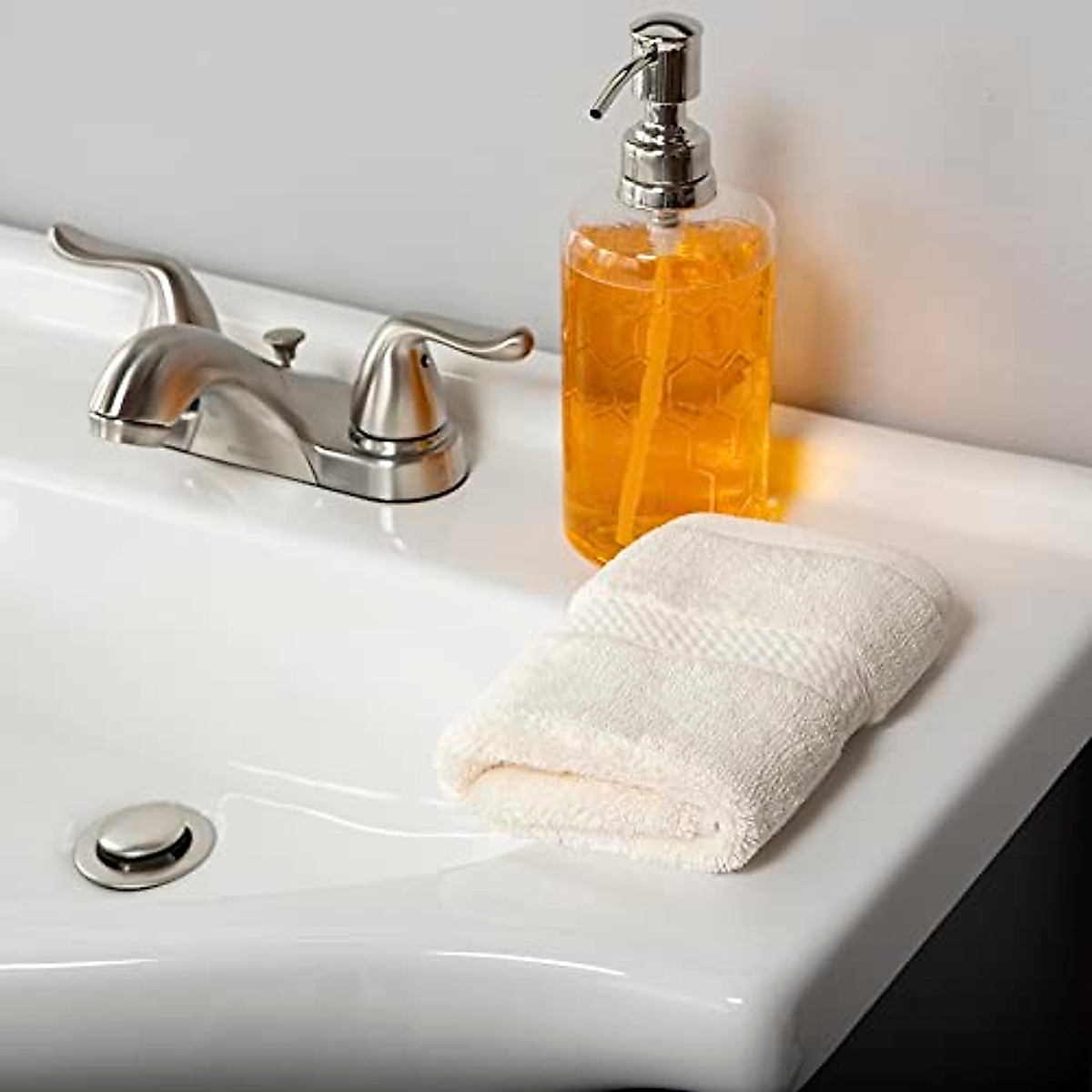 SUPERIOR Solid Egyptian Cotton Face Towel Set, 13" x 13", Cream, 6-Pieces