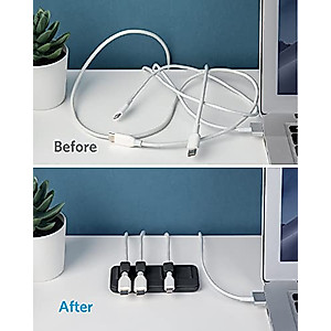 Anker Cable Management, Magnetic Cable Holder, Desktop Multipurpose Cord Keeper, 5 Clips for Lightning Cables, USB C Cables, Micro Cables, Other Wires, Sticks to Wood, Marble, Metal, Glass (Black)