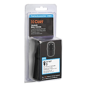 CURT 21801 Black Rubber Trailer Hitch Ball Cover, 1-7/8 or 2-Inch Diameter