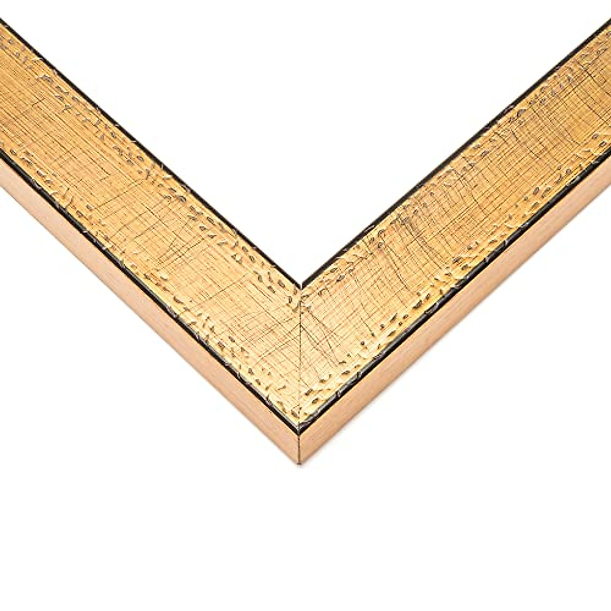 18x16 Frame Gold Rustic Solid Wood Picture Frame Width 1.25 Inches | Interior Frame Depth 0.5 Inches | Rustique Gold Traditional Photo Frame Complete with UV Acrylic, Foam Board Backing & Hanging