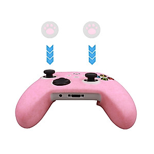 RALAN Glitter Controller Skin for Xbox Series, Anti-Slip Silicone Controller Cover Protector Case Compatible for Xbox Series Gamepad Joystick with 4 Cat Caps and Black Pro Thumb Grip x 8.
