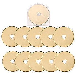 AUTOTOOLHOME Titanium Rotary Cutter Blades 60mm 10 Pack Replacement Quilting Scrapbooking Sewing Arts Crafts Farbric Paper Cutting Tool