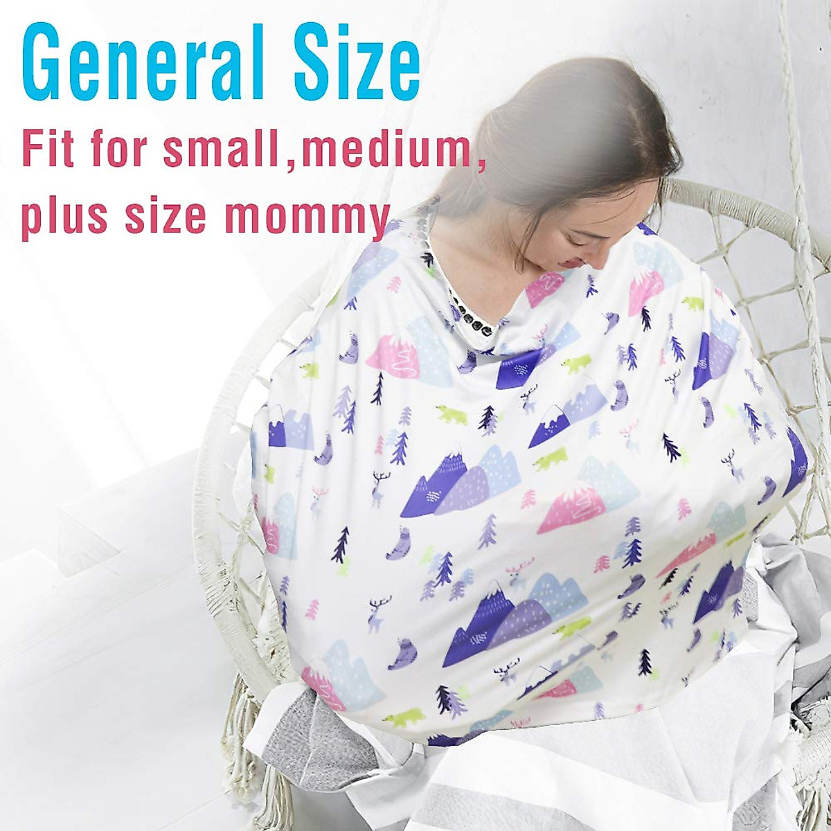 GFU Baby Car Seat Cover for Baby Boys and Girls, Carseat Canopy for Infant, Multi- use Nursing Covers, Stretchy Baby Car Seat Cover for Stroller/High Chair/Shopping Cart/Car Seat Canopies