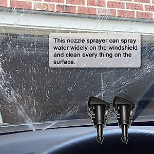 Front Windshield Washer Nozzles Kit for Dodge, Jeep, Ram - Replaces OEM # 4805742AB, 5116079AA Wiper Spray Washer Jet with 118 Inch Long Fluid Hose and 6 Connectors