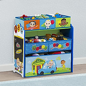 Delta Children Design & Store 6 Bin Toy Storage Organizer - Greenguard Gold Certified, CoComelon