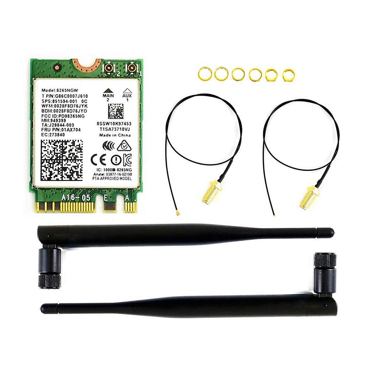 Wireless-AC8265 Dual Mode AC8265 Wireless NIC Module for Jetson Nano Developer Kit B01/A02, Support 2.4GHz/5GHz 300Mbps/867Mbps Dual Band WiFi and Bluetooth 4.2