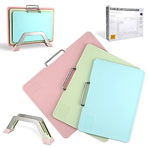 FIVETAS cutting boards for kitchen dishwasher safe,set of 3 with holder,plastic cutting boards with Easy-Grip Handles.GARLIC GRINDING AREA. BPA Free, Non-porous Non-Slip Feet