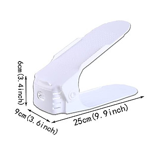 5 Pcs Shoe Slots Space Saver, Double Layer Shoe Slots Organizer, Shoe Stacker with 2 Different Height?4 Colors Available, Durable and Easy to Clean (Pink)