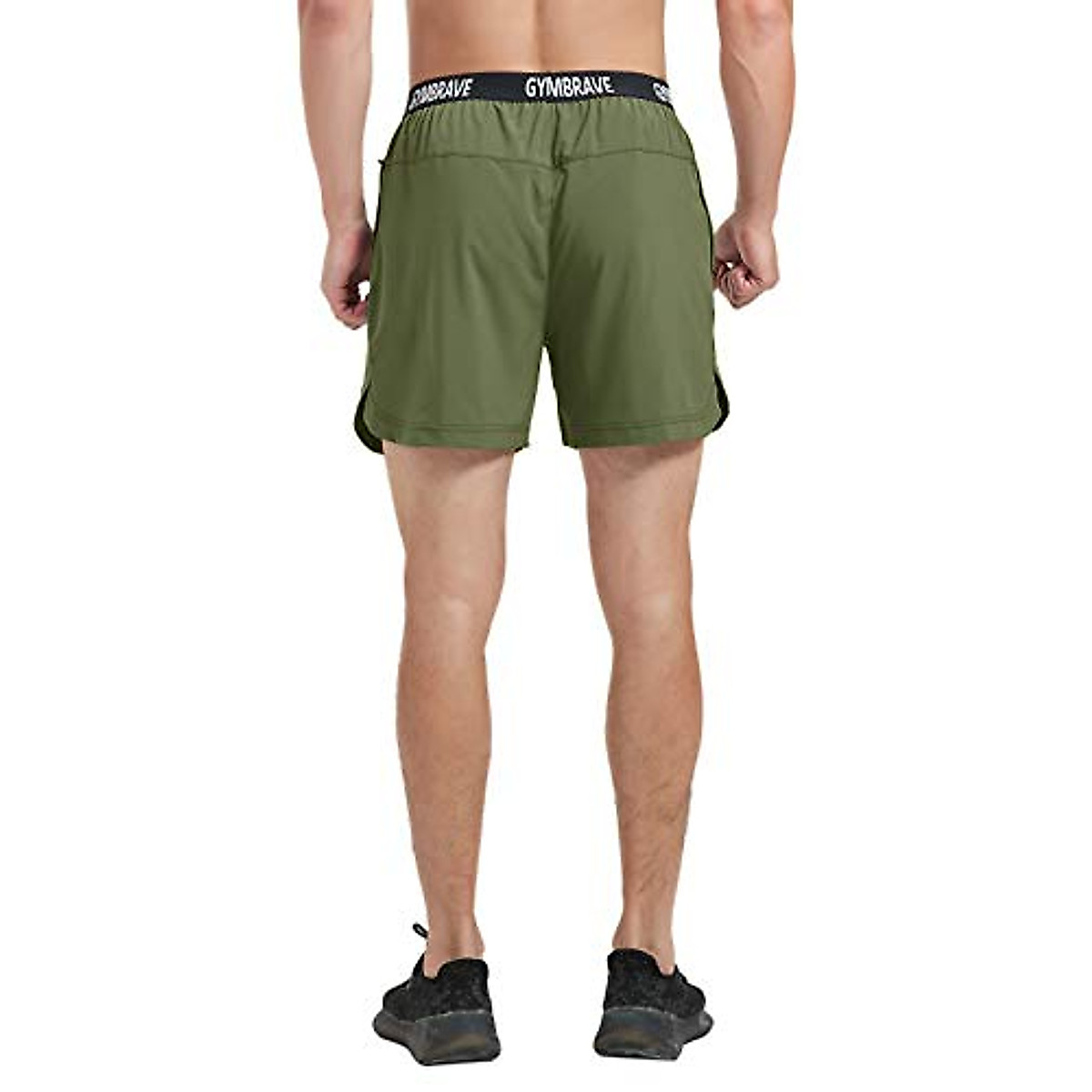 GymBrave Men's 5 Inches Athletic Running Shorts Lightweight Quick Dry Workout Training Short with Zip Pockets