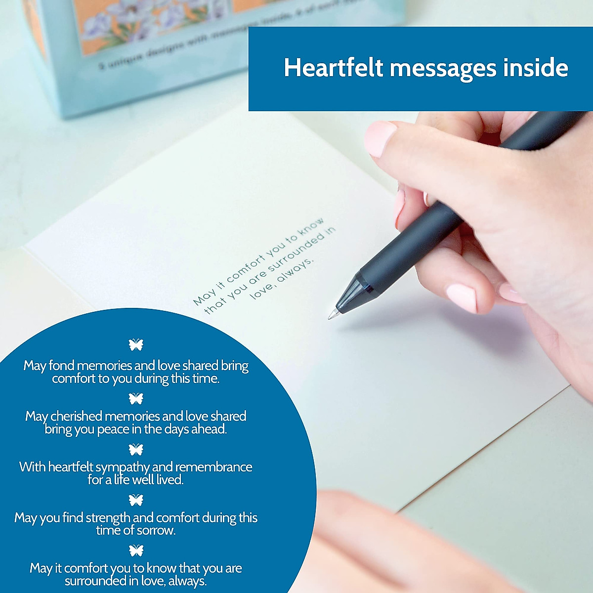 T MARIE 30 Sympathy Cards Assortment Box with Envelopes - 4x6” Kraft Style Bulk Condolence Cards - Assorted Sympathy Cards With Heartfelt Messages Inside for Funeral, Memorial Service and Bereavement