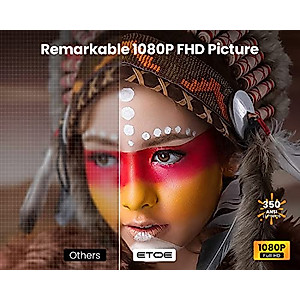 ETOE 1080P Smart Projector, Video Projector with Android TV 10.0, Auto Focus, Auto Keystone, Dual 10W Speakers, Netflix-Certified, Chromecast, WiFi Bluetooth, 4K Supported Projector with Carrying Case