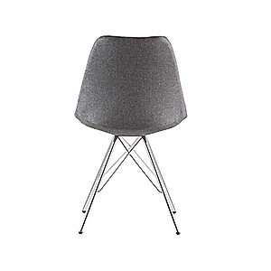 Y&K Decor Set of 2 Mid-Century Modern Side Chairs with Steel Metal Base