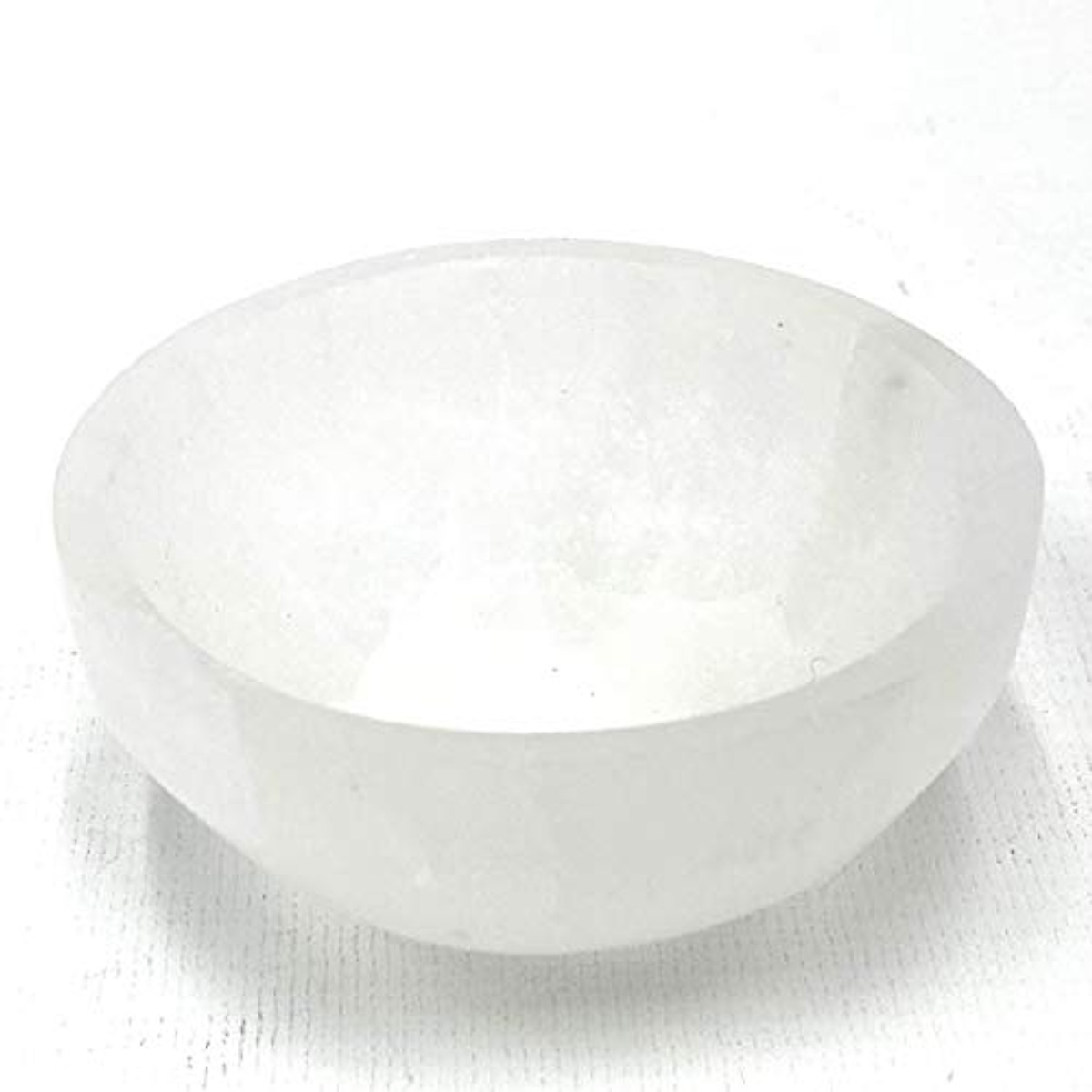 Paykoc Imports Small Selenite Bowl Dish 3" +- Hand Made Morocco