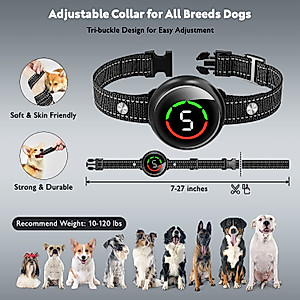 Bark Collar for Large Dog & Medium Dogs, Birkhey Dog Bark Collar, Rechargeable Automatic Bark Shock Collar, Anti Barking Collar with Beep Vibrating Shock, 5 Sensitivity for Barking Control & Training