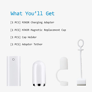 MJKOR Magnetic Replacement Cap and Charging Adapter Compatible with Apple Pencil 1st