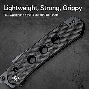 CIVIVI Vision FG Pocket Knife for EDC, Superlock Folding Knife with 3.54" Reverse Tanto Nitro-V Blade G-10 Handle, Ideal Gift for Men Women C22036-1