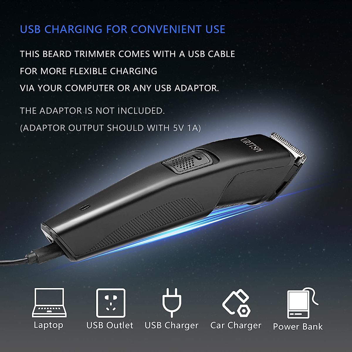 URTTSPI Cordless, Rechargeable,Electric Beard Mustache Hair Precision Trimmer Coded Guide Comb for Men