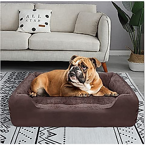 PUPPBUDD Dog Beds for Large Dogs, Rectangle Washable Dog Bed Comfortable and Breathable Pet Sofa Warming Orthopedic Dog Bed for Large Medium Dogs