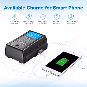 Powerextra V Mount V-Lock Battery 190Wh 13400mAh Compatible with Sony Video Camera Camcorder Broadcast LED Light Replacement Brick for DSLR