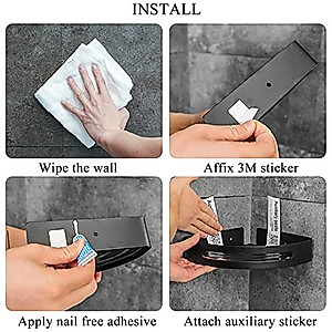 WKZZTCGD 2 Pack Corner Shower Shelves,Wall Mounted Stainless Steel Bathroom Shelf, No Drilling Adhesive Kitchen Racks Shower Organizer Storage Rack