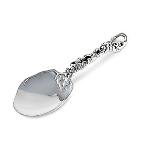 Arthur Court Designs Metal Buffet Serving Spoon in Grape Pattern Sand Casted in Aluminum with Artisan Quality Hand Polished Designer Tarnish-Free 11.5 inch Long