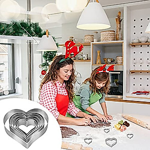 Heart Cookie Cutter Set - 6 Piece - 3 4/5", 3 1/5", 2 4/5", 2 3/5", 2 1/5", 1 4/5" - Heart Shaped Cookie Cutters, Stainless Steel Biscuit Pastry Cutters